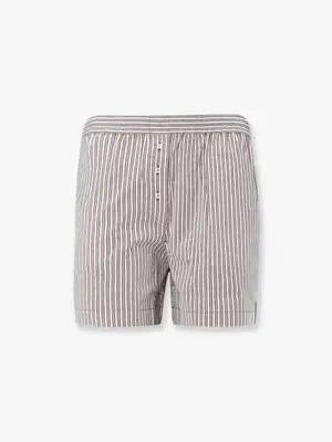 Brunello Cucinelli Striped Cotton And Silk Blend Shorts