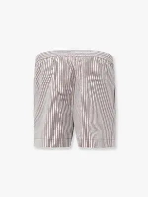 Brunello Cucinelli Striped Cotton And Silk Blend Shorts