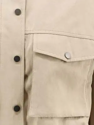 Brunello Cucinelli Cotton And Linen Blend High Neck Jacket