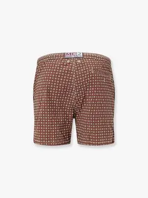 MC2 SAINT BARTH Nylon Swim Shorts With Allover Micro Pattern