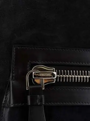 TOM FORD Suede Backpack With Maxi Zip On The Front