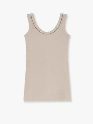 Brunello Cucinelli Stretch Cotton Ribbed Tank Top