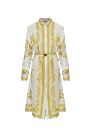 Versace Silk Dress With "new Barocco" Print
