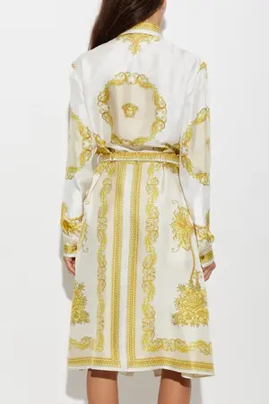Versace Silk Dress With "new Barocco" Print