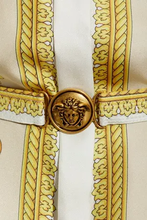 Versace Silk Dress With "new Barocco" Print