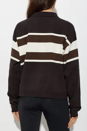 GESTUZ Striped Long-sleeve Polo Shirt