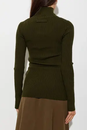 Victoria Beckham Ribbed Wool Turtleneck Top