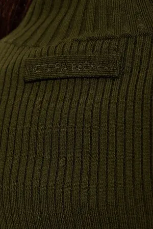 Victoria Beckham Ribbed Wool Turtleneck Top