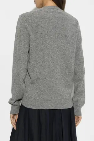 Play Comme Des Garcon Wool Cardigan With Logo Patch