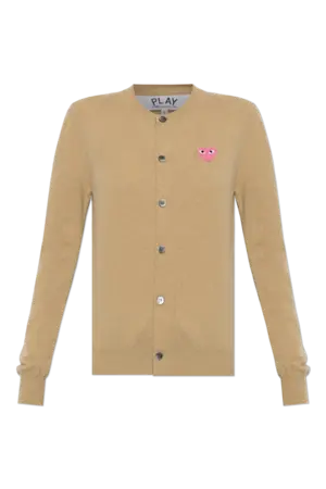 Play Comme Des Garcon Wool Cardigan With Logo Patch