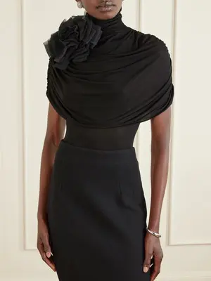 Magda Butrym Draped High-neck Bodysuit