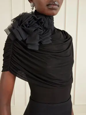 Magda Butrym Draped High-neck Bodysuit
