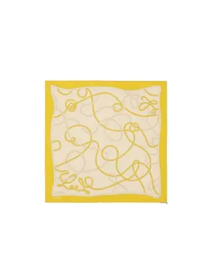 Loewe Scarf In Silk - Beige/yellow