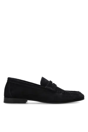 POSA Penny Loafers In Suede - Navy Blue