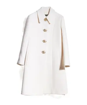 Gucci Wool Natté Coat With Double G Button