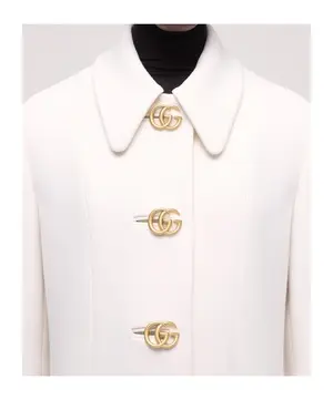 Gucci Wool Natté Coat With Double G Button