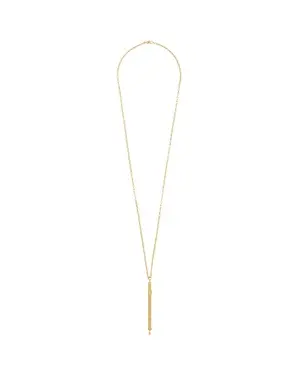 Saint Laurent Metal Necklace Shaped Like A Cocktail Stirrer - Ancient Gold