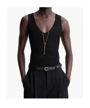 Saint Laurent Metal Necklace Shaped Like A Cocktail Stirrer