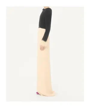 Valentino Garavani Cady Couture Long Dress With Feathers