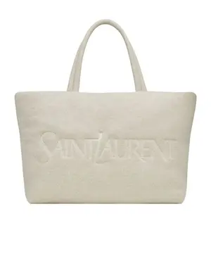 Saint Laurent Logo Detailed Top Handle Bag - Light Brown