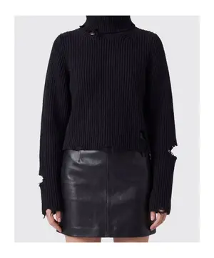 HAIKURE Lover Distressed Cropped Knitted Sweater