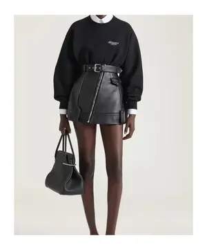 Givenchy Mini Biker Skirt In Nappa Leather