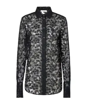 Fendi Ivory Peonia Lace Shirt - Black