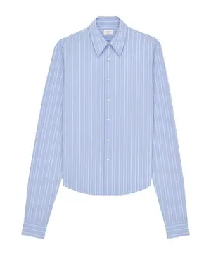 Saint Laurent Shirt In Striped Cotton Poplin