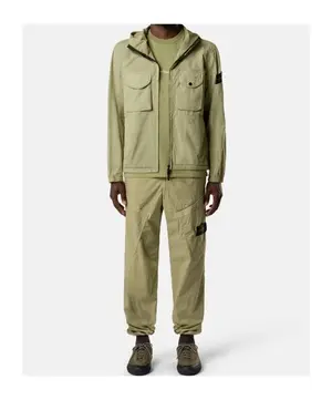 Stone Island Comfort-fit Hooded Zip-up Overshirt - Laurel Green
