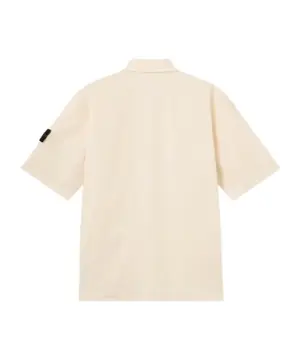 Stone Island Comfort-fit Short-sleeve Shirt With Chest Pockets - Ivory