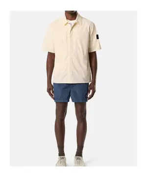 Stone Island Comfort-fit Short-sleeve Shirt With Chest Pockets - Ivory