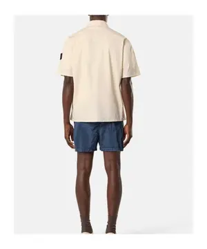 Stone Island Comfort-fit Short-sleeve Shirt With Chest Pockets - Ivory