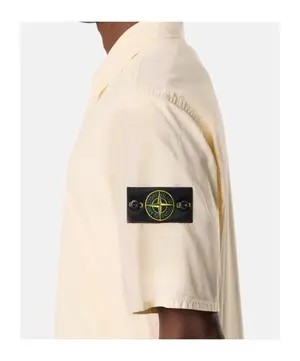 Stone Island Comfort-fit Short-sleeve Shirt With Chest Pockets - Ivory