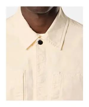 Stone Island Comfort-fit Short-sleeve Shirt With Chest Pockets - Ivory