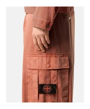 Stone Island Loose-fit Cargo Trousers With Drawstring Cuffs