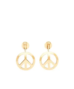 Moschino Peace Sign Pendant Earrings