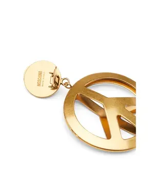 Moschino Peace Sign Pendant Earrings