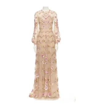 Valentino Garavani Long Sleeve Sequin Embellished Dress