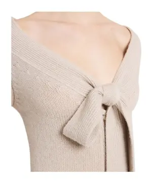 Ermanno Scervino Pure Cashmere Cardigan With Front Bow Detail