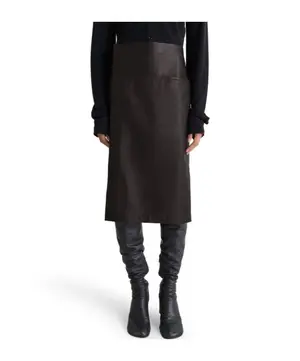LEMAIRE Leather Wrapover Midi Skirt