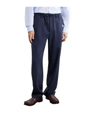Dries Van Noten Straight-leg Drawstring Trousers - Blue