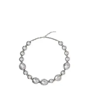 Givenchy Sculpted Gem Necklace In Metal - Gray