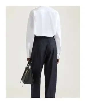 Givenchy Cropped Shirt In Poplin With Embroidered Bow