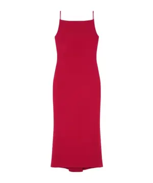 Givenchy Sliced Midi Dress In Crepe Cady - Red