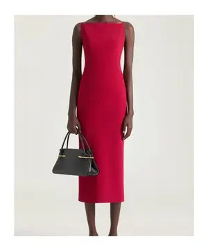 Givenchy Sliced Midi Dress In Crepe Cady