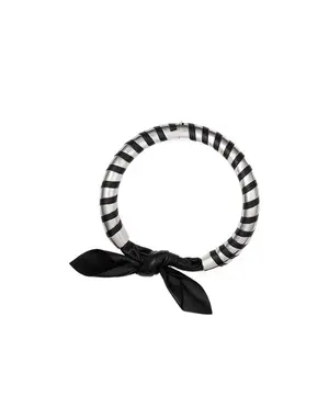Givenchy Chain Bow Torque Necklace In Metal And Leather - Black