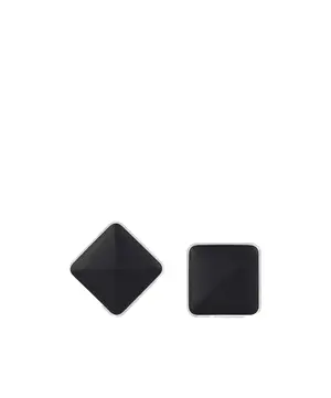 Givenchy Sculpt Asymmetric Earrings In Metal And Leather - Black
