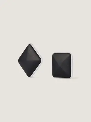 Givenchy Sculpt Asymmetric Earrings In Metal And Leather