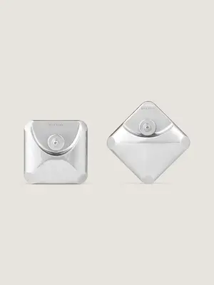 Givenchy Sculpt Asymmetric Earrings In Metal And Leather