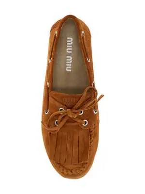 Miu Miu Fringed Suede Loafers